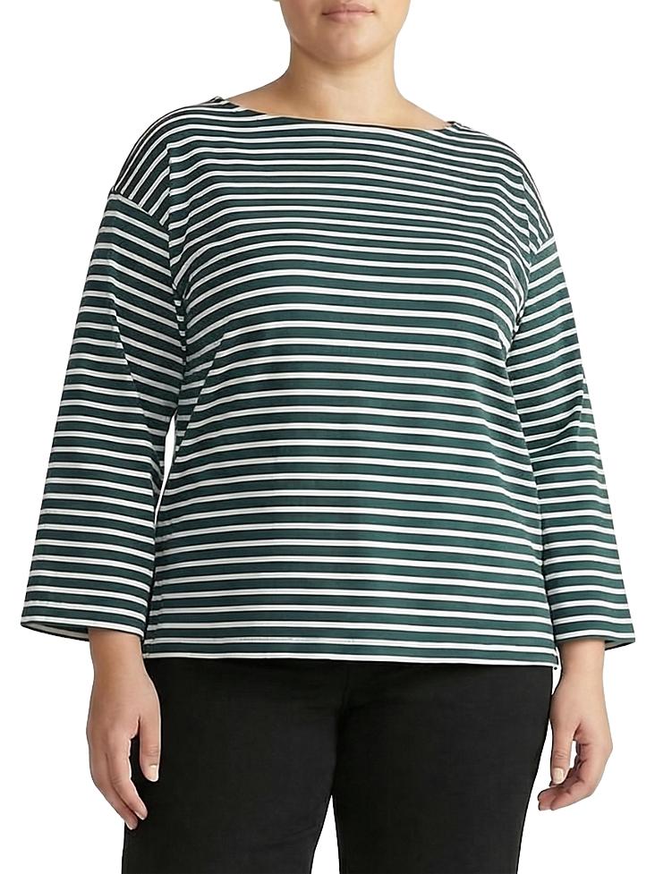 UNIVERSAL STANDARD Montauk Breton Stripe Bell Sleeve Top